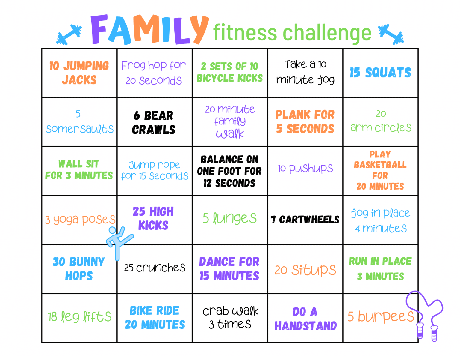 Get Everyone Active With This Family Fitness Free Printable
