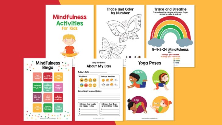 Mindfulness Activities for Kids: Free Printable Pack (5 Activities) Sheets