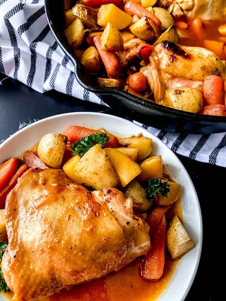Easy One Pan Honey Garlic Chicken Dinner