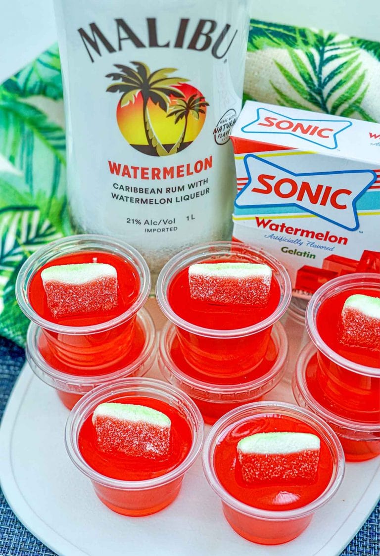 Sonic Watermelon Jello Shots With Watermelon Gummies