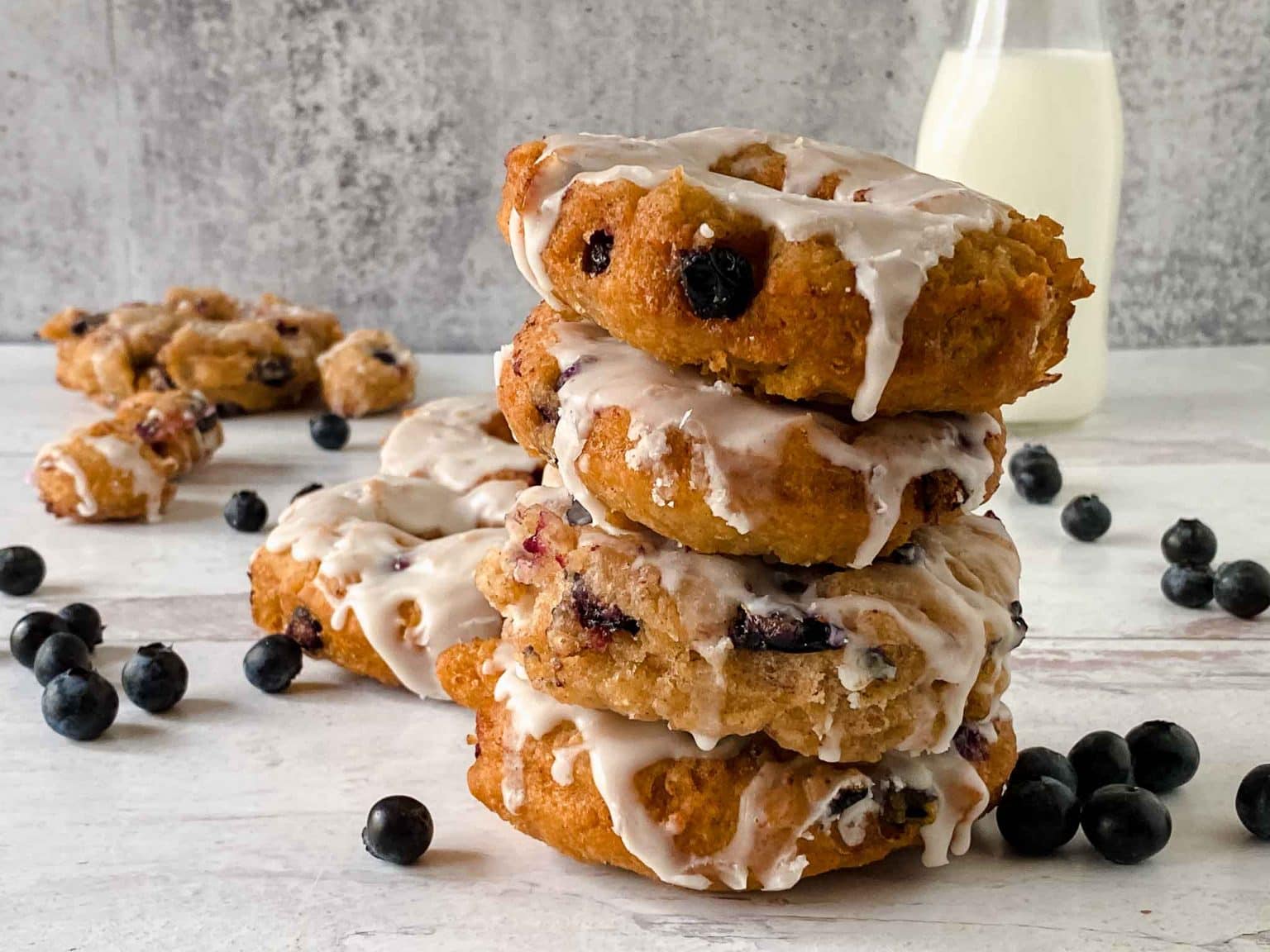 Easy Homemade Glazed Blueberry Donuts For Breakfast