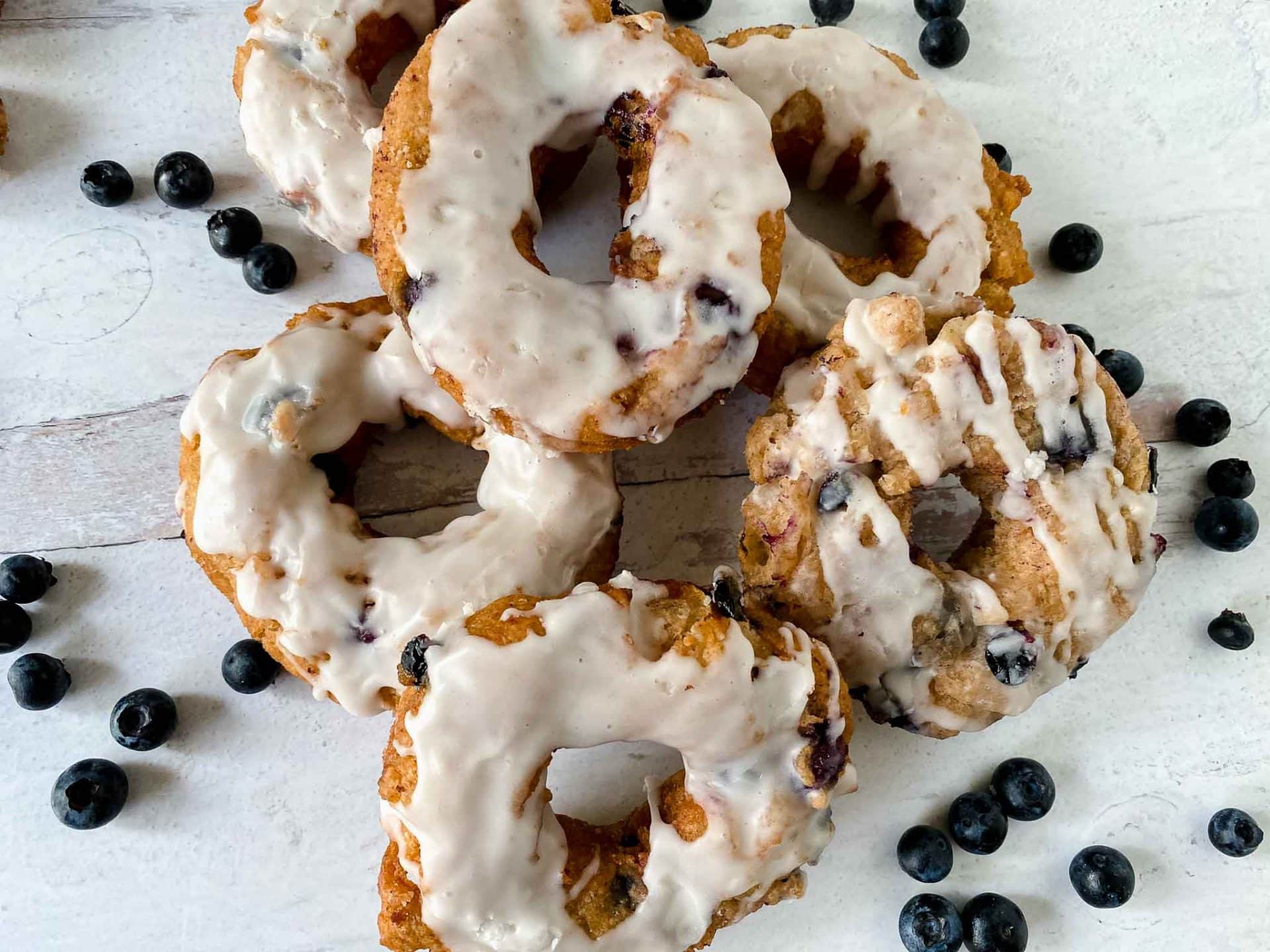 Easy Homemade Glazed Blueberry Donuts For Breakfast