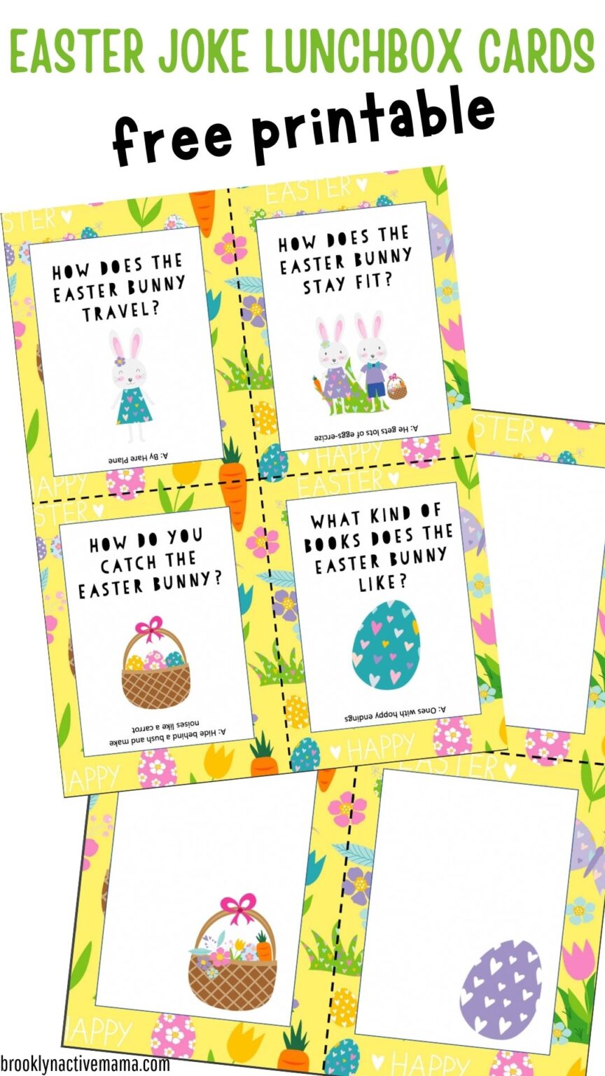 Free Printable Easter Lunchbox Joke Cards