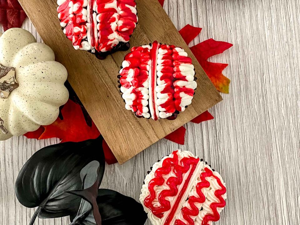 Spooky Halloween Brain Cupcakes Recipe