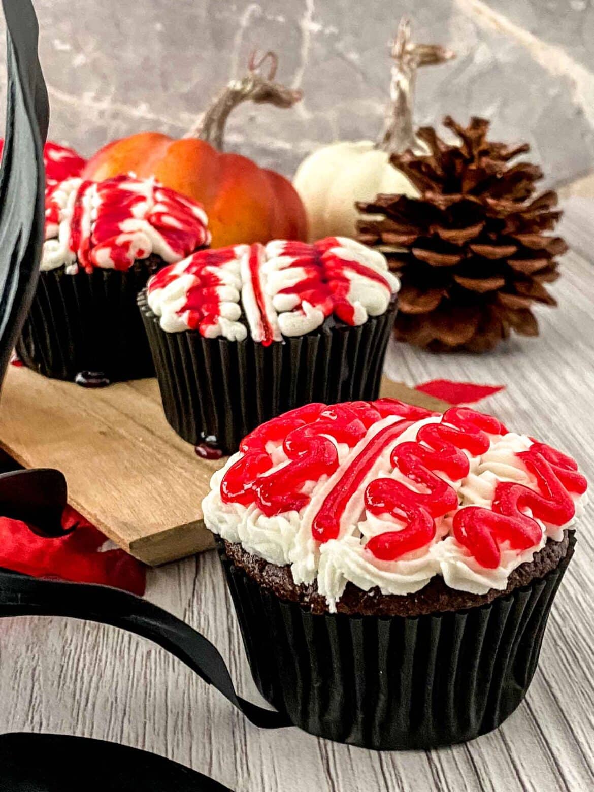 Spooky Halloween Brain Cupcakes Recipe