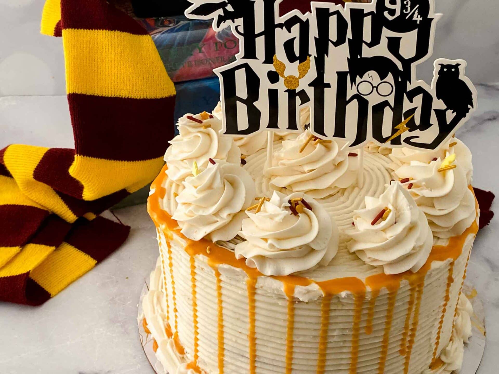 The Best Harry Potter Butterbeer Drip Cake Recipe