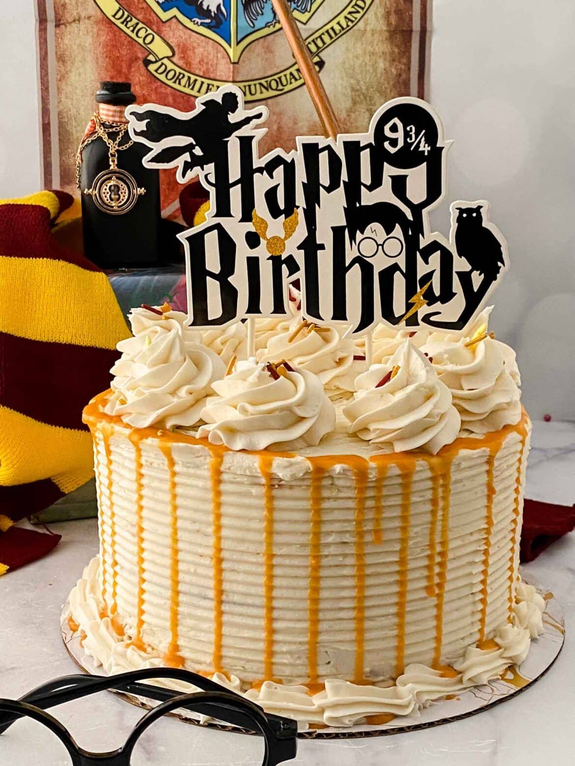 The Best Harry Potter Butterbeer Drip Cake Recipe