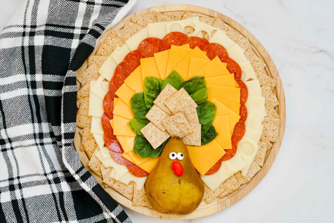 Easy Thanksgiving Turkey Cheese Plate For Appetizers