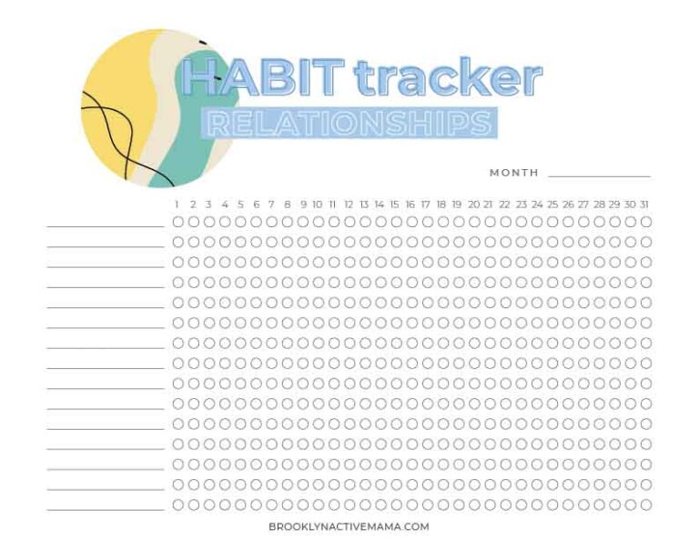 Free Habit Tracker Printable To Keep Track Of Your Progress