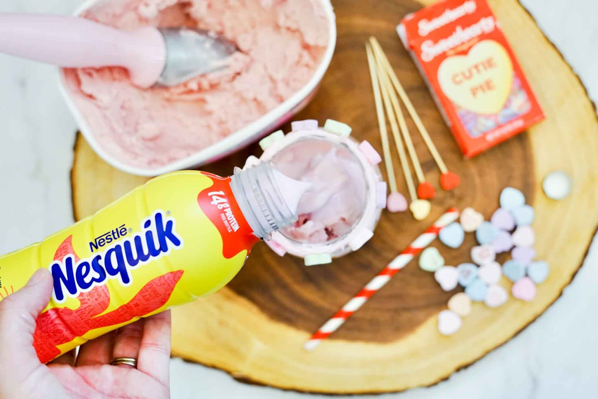 Easy Valentine's Day Strawberry Boozy Milkshake Recipe