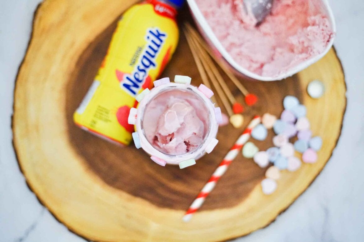 Easy Valentine's Day Strawberry Boozy Milkshake Recipe