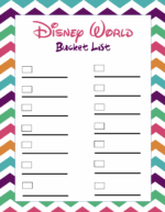 Free Printable Disney World Attractions Checklist