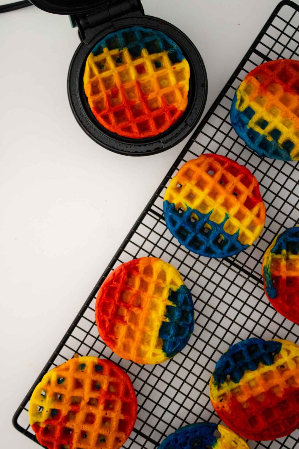 The Absolute Best Rainbow Waffles Recipe