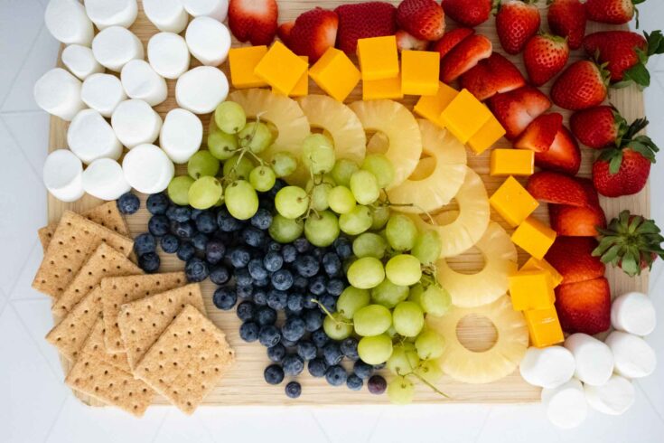 Beautiful Bright Rainbow Charcuterie Board