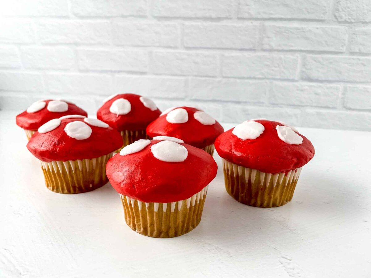 Super Mario Mushroom Cupcakes