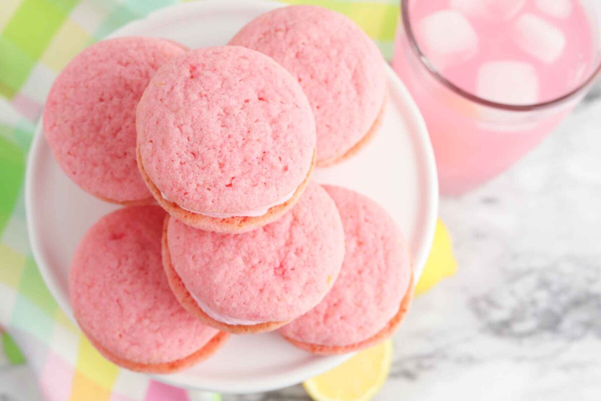Pink Lemonade Sandwich Cookies (Easy Homemade Recipe)